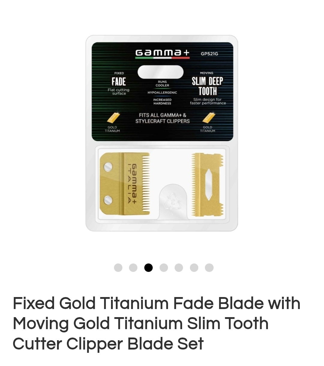 Gamma+ Fixed Gold Titanium Fade Blade with Moving Gold Titanium Slim ...